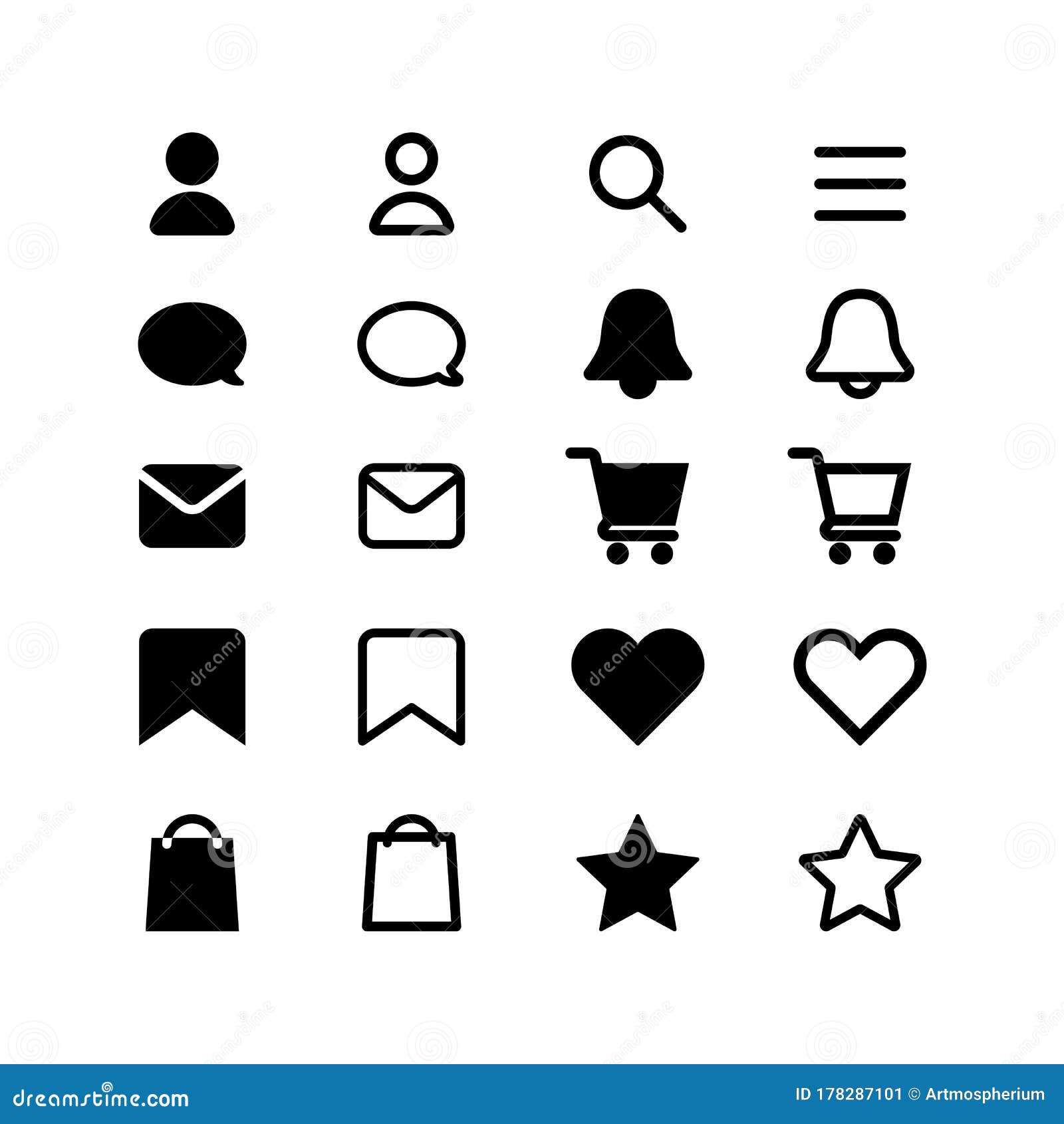 Online Store Social Media Web Icon Set Vector Stock Vector ...