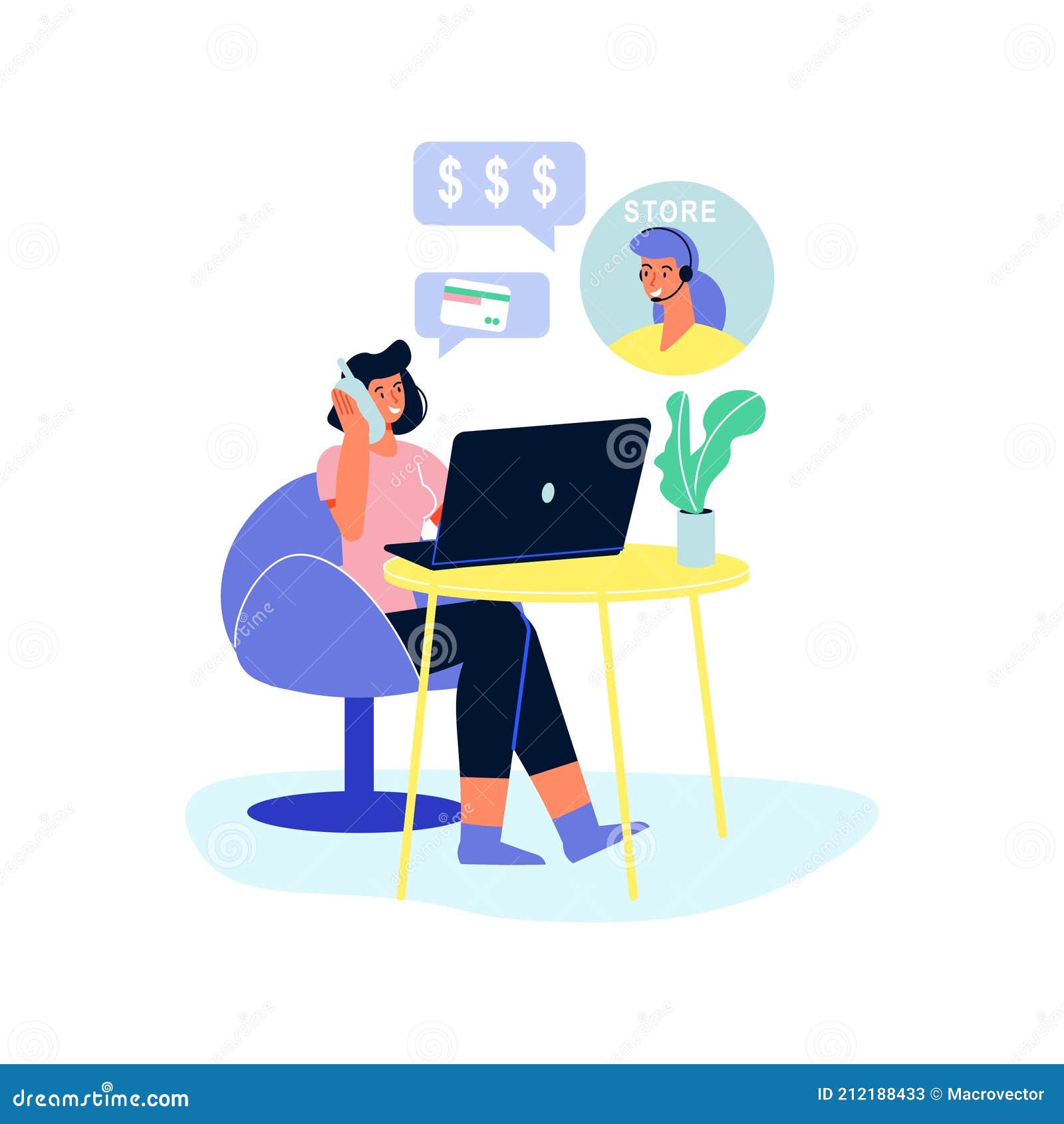 Online Store Support Composition Stock Vector - Illustration of sale ...