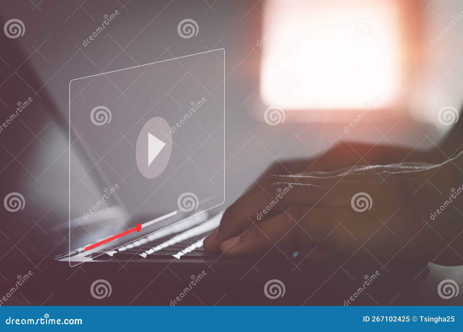 Online Streaming Concept. Watching Video on Internet, Live Concert ...