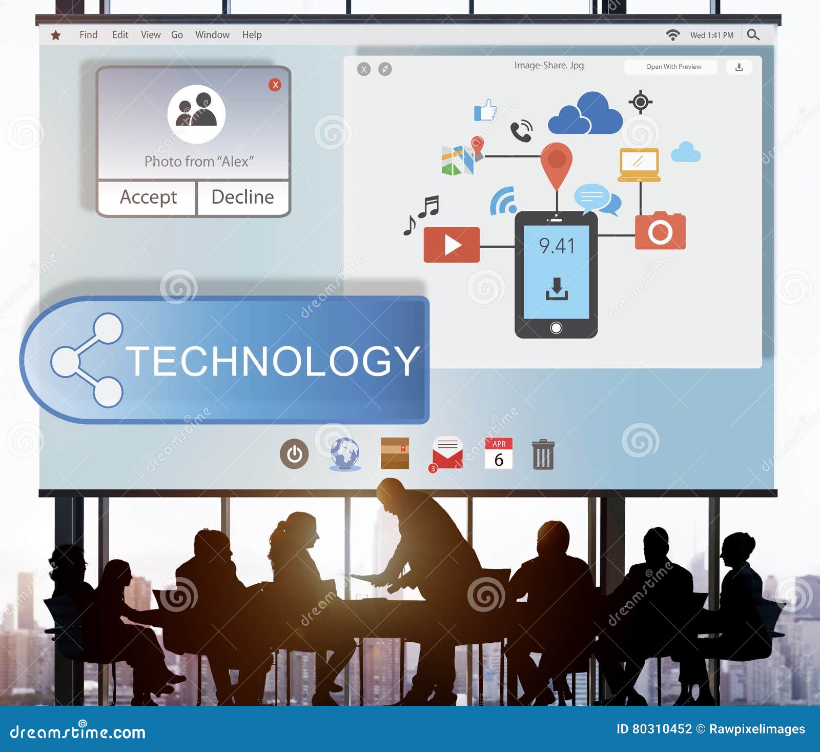 Online Streaming Technology Transfer Wireless Technology Concept Stock ...