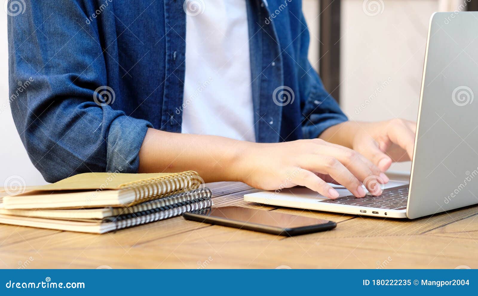 Online Study Class, Work from Home, Student Man Hand Using Laptop ... Online Study Class, Work from Home, Student Man Hand Using Laptop ...