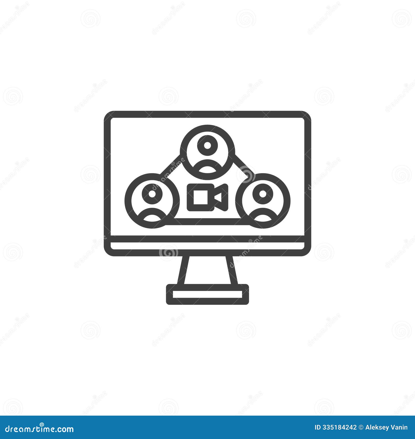 Online Study Group Line Icon Stock Illustration - Illustration of logo ...