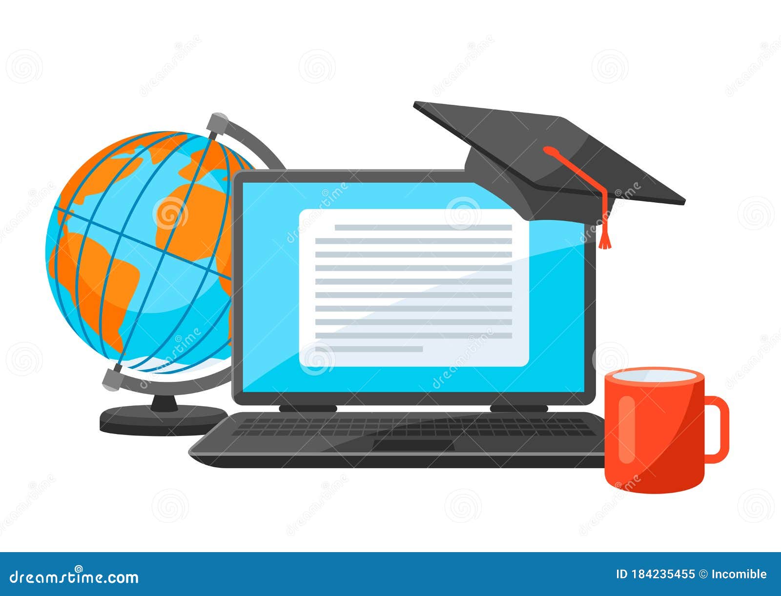 Online Studying at Home Concept. Distance Education Stock Vector ...