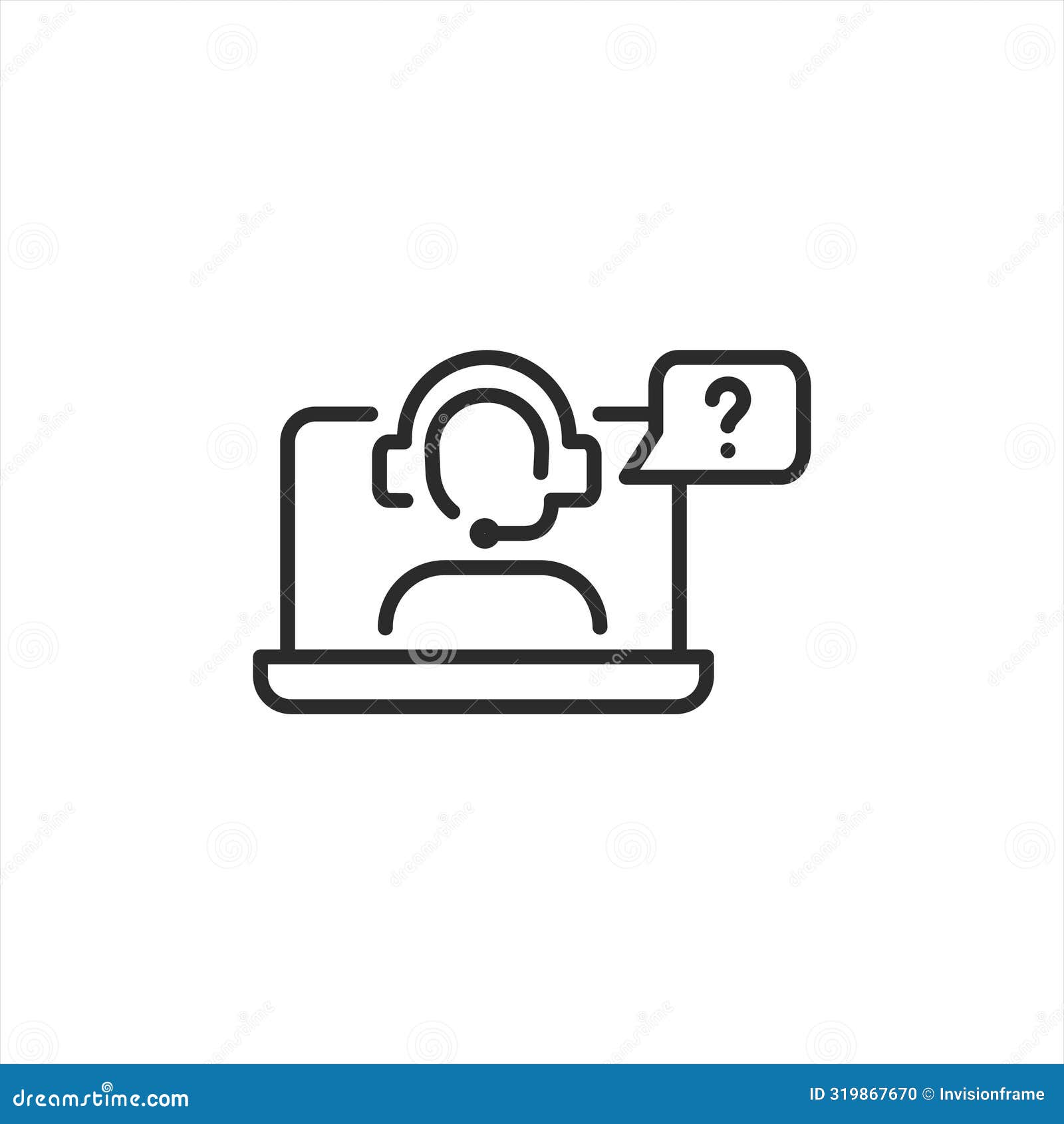 Online Support Agent Icon stock vector. Illustration of uncertainty ...