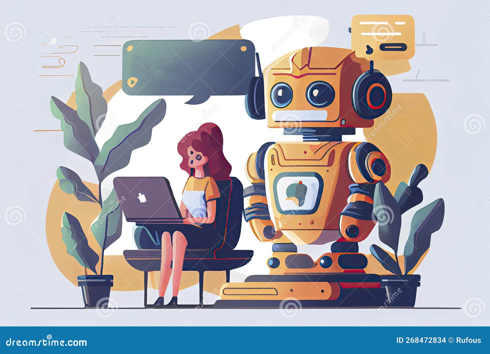 Online Support or Chatbot Concept Illustration Stock Illustration ...