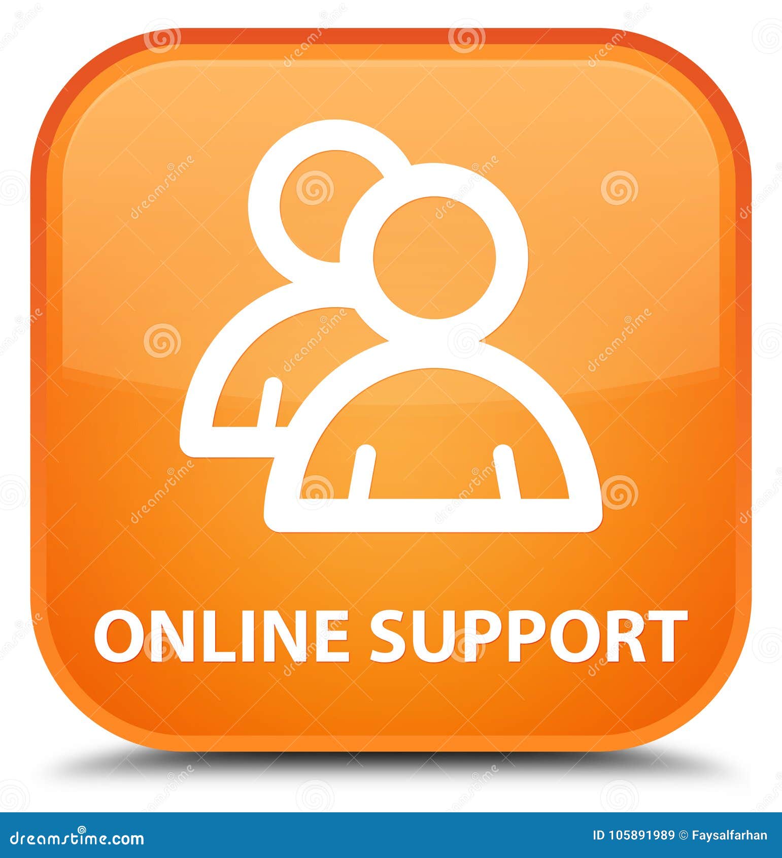 Online Support (group Icon) Special Orange Square Button Stock ...