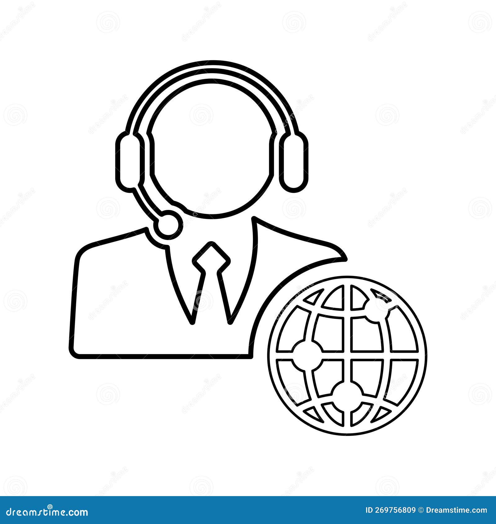 Online Support Icon. Outline Symbol Stock Illustration - Illustration ...