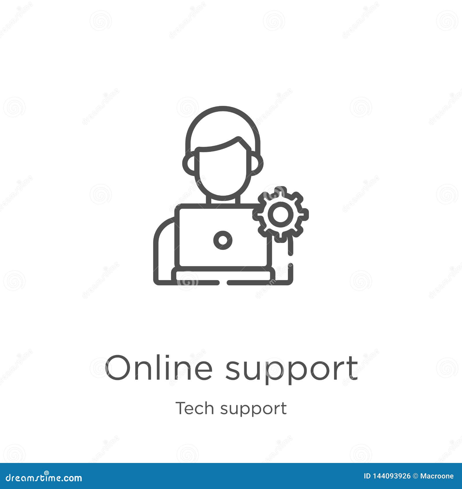 Online Support Icon Vector from Tech Support Collection. Thin Line ...