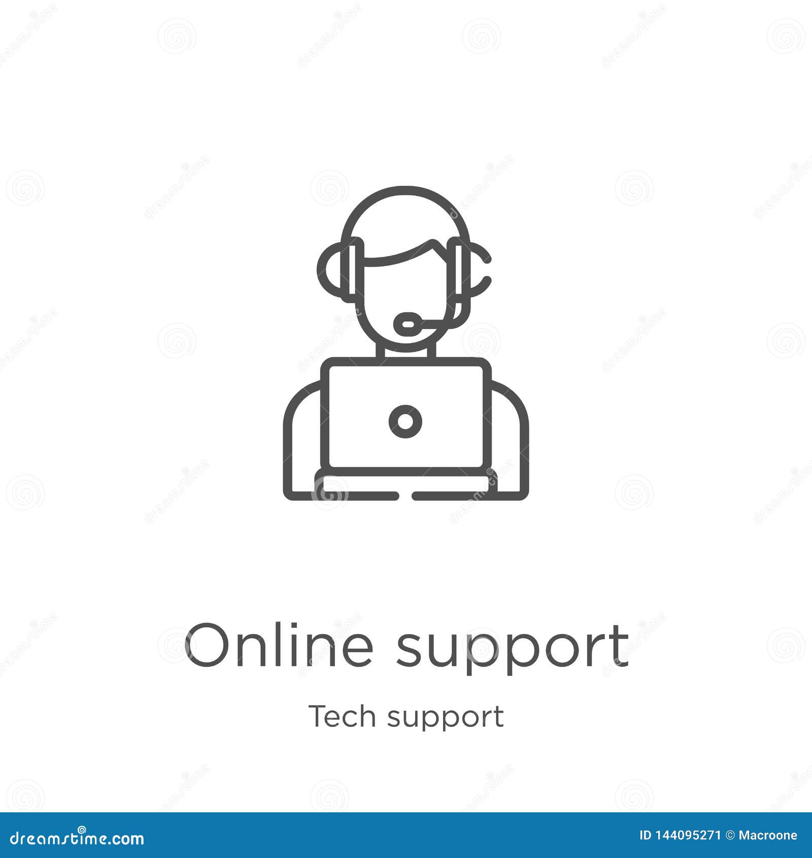 Online Support Icon Vector From Tech Support Collection Thin Line