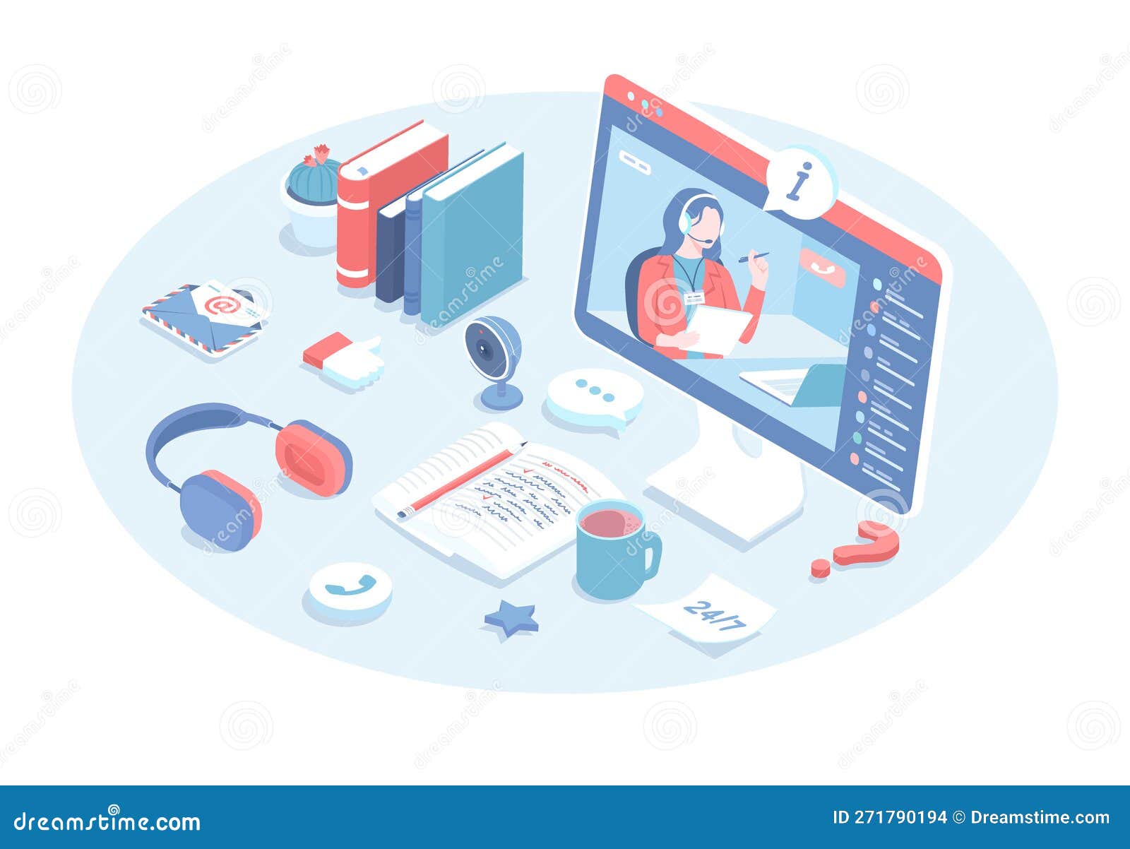 Online Support Operator, Customer Service. Virtual Help Chat, Answer ...