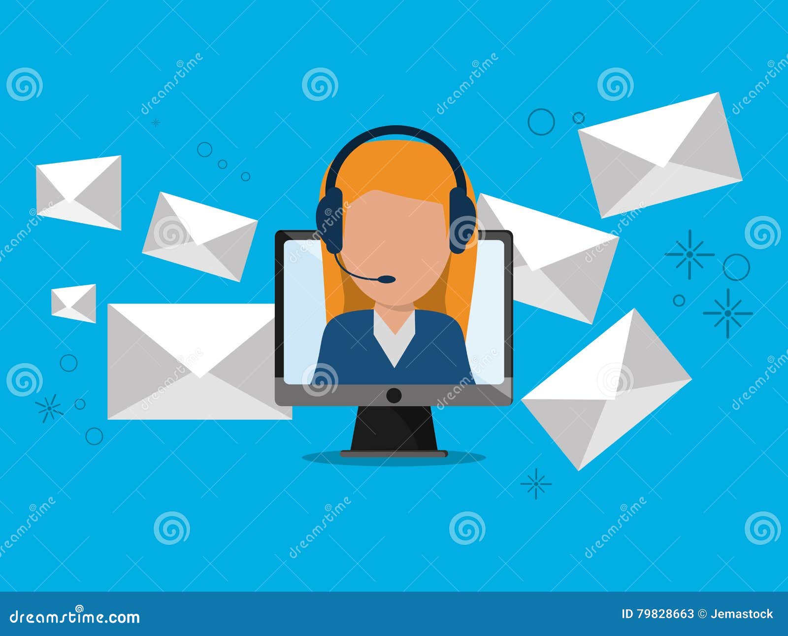 Online Support or Remote Technical Service Icons Image Stock ...