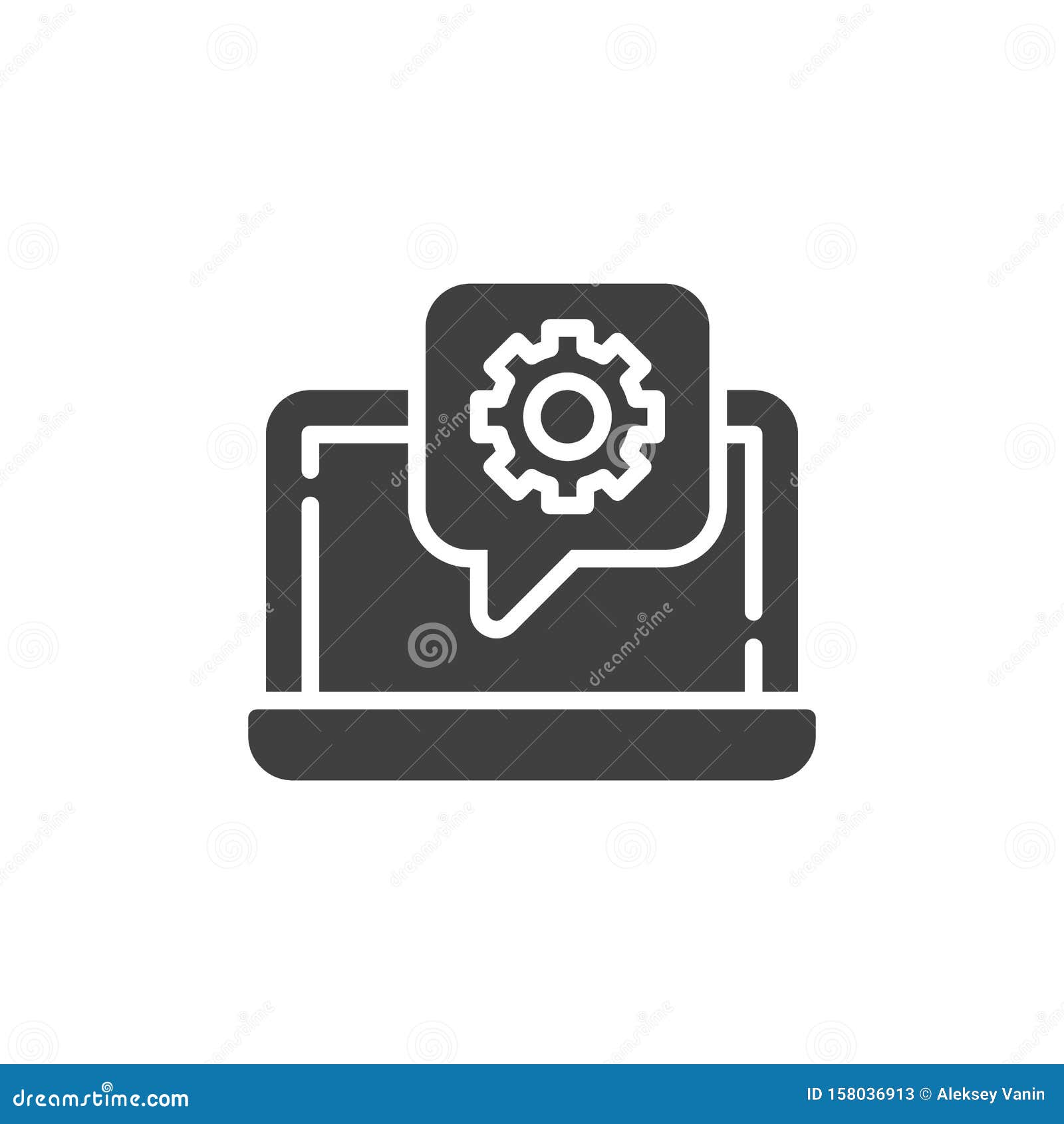 Online support vector icon stock vector. Illustration of setting ...