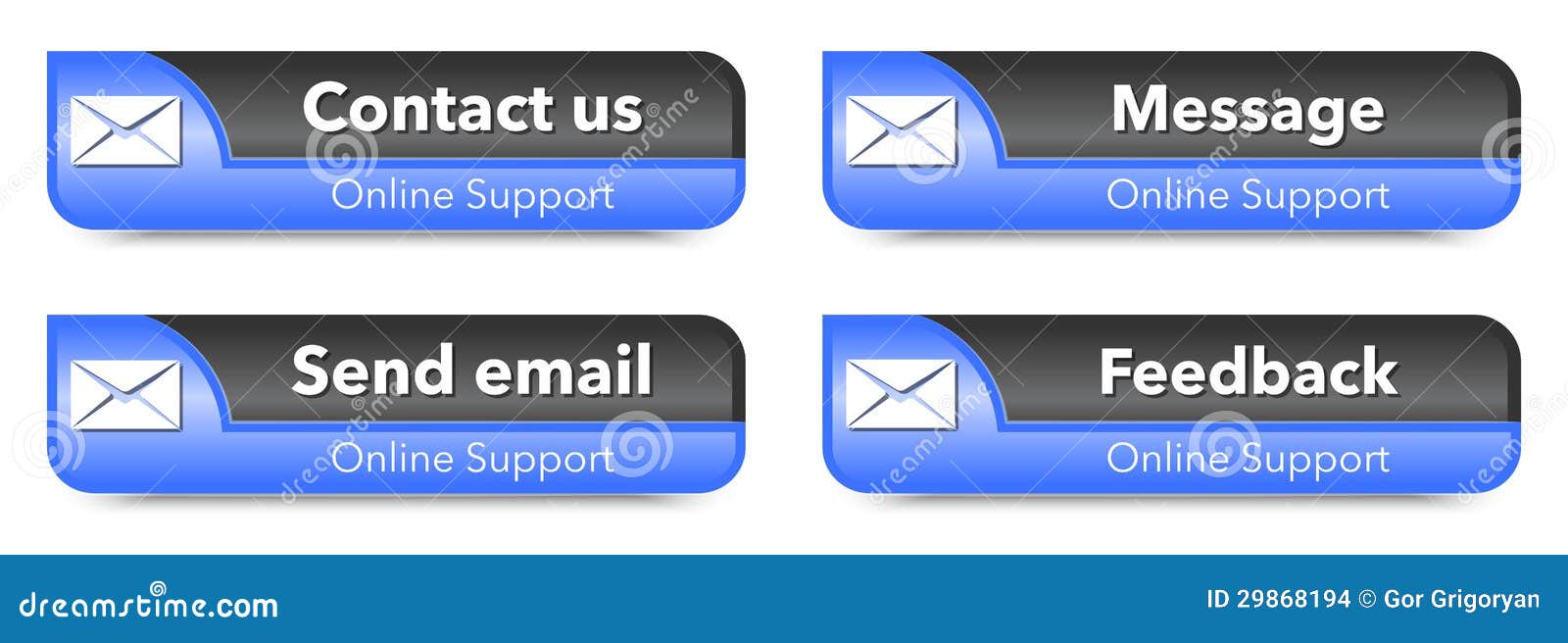 Online Support Web Design Elements Stock Vector - Illustration of ...