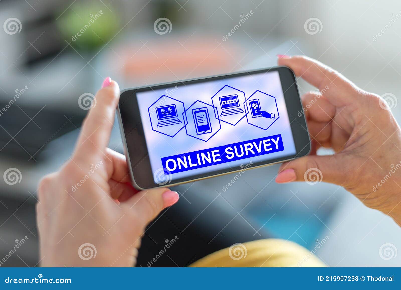 Online Survey Concept on a Smartphone Stock Photo - Image of analysis ...