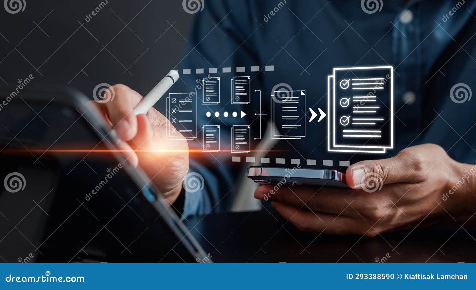 Online Survey Filling Out and Digital Form Checklist by Laptop Computer ...