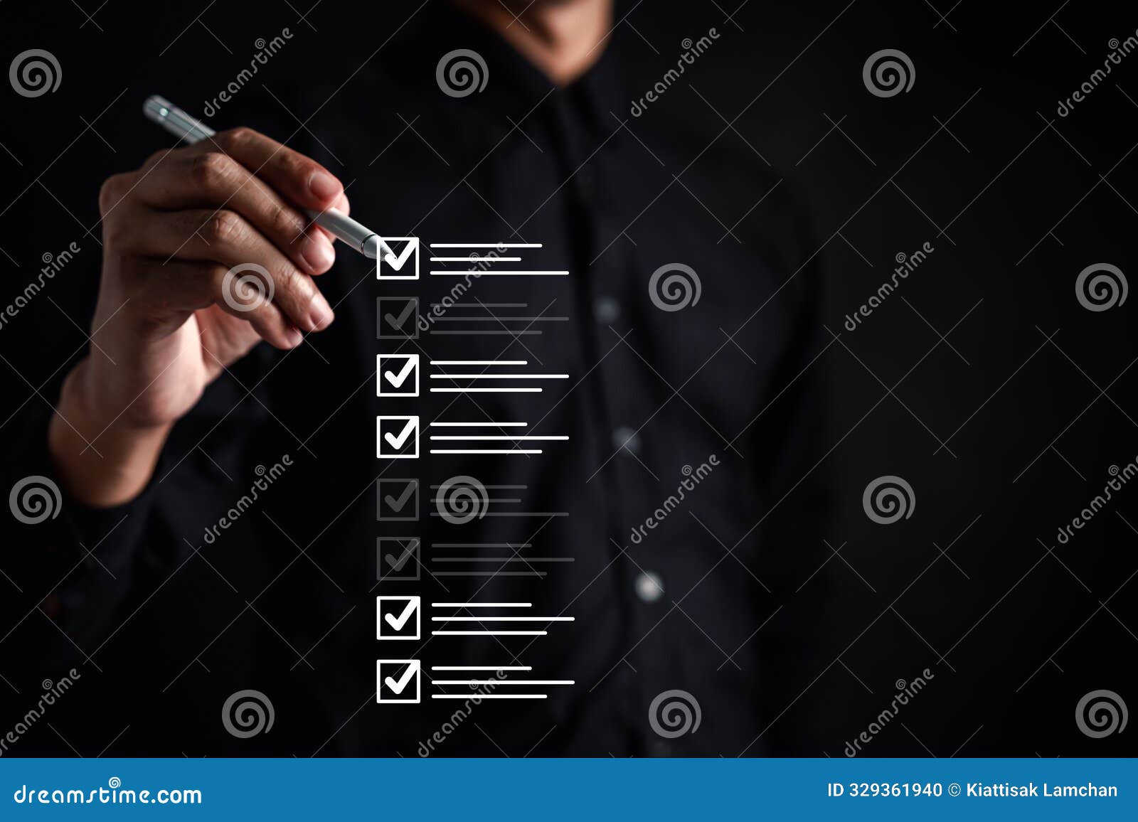 Online Survey Filling Out and Digital Form Checklist by Laptop Computer ...