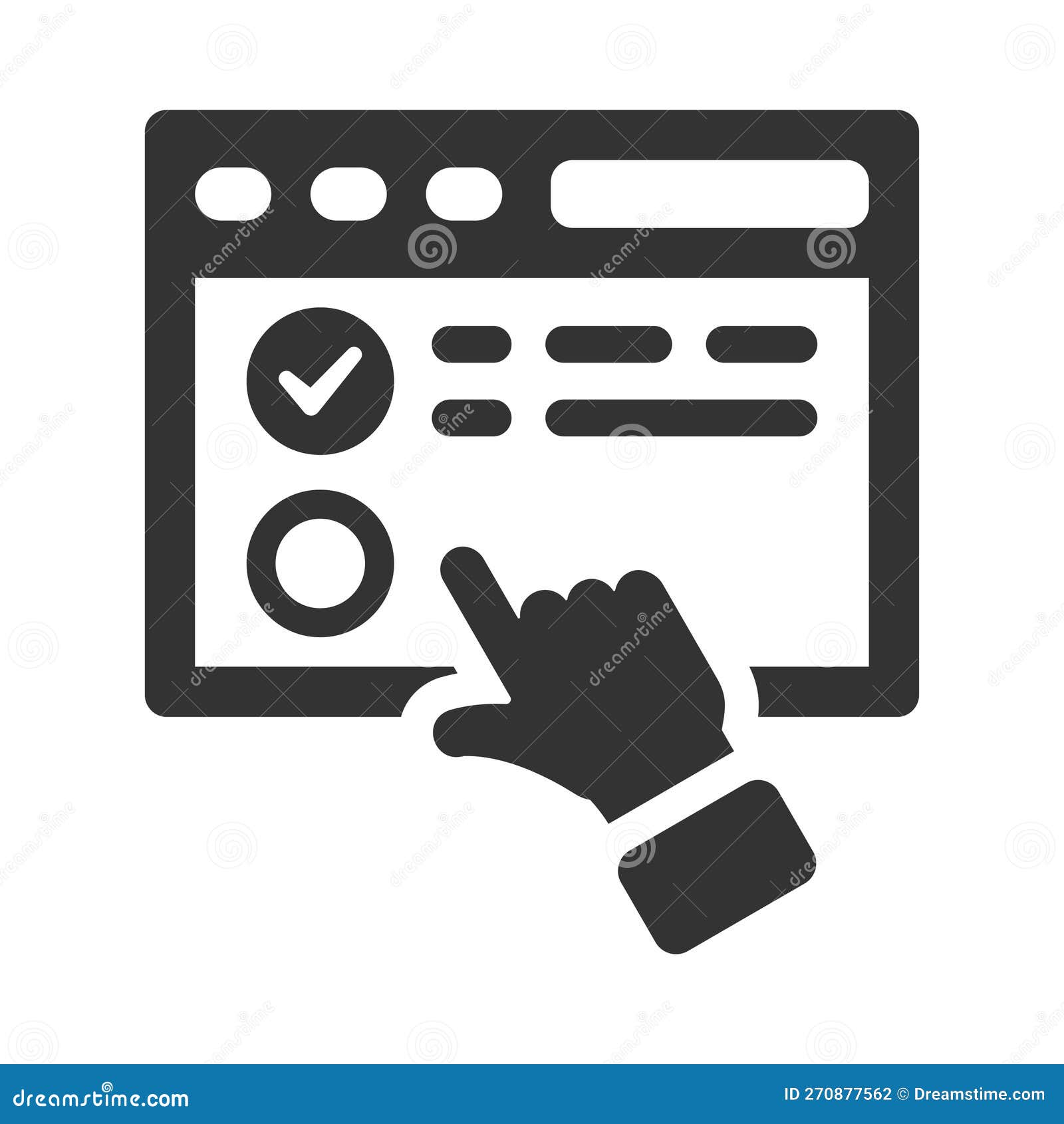 Online survey icon stock vector. Illustration of check - 270877562