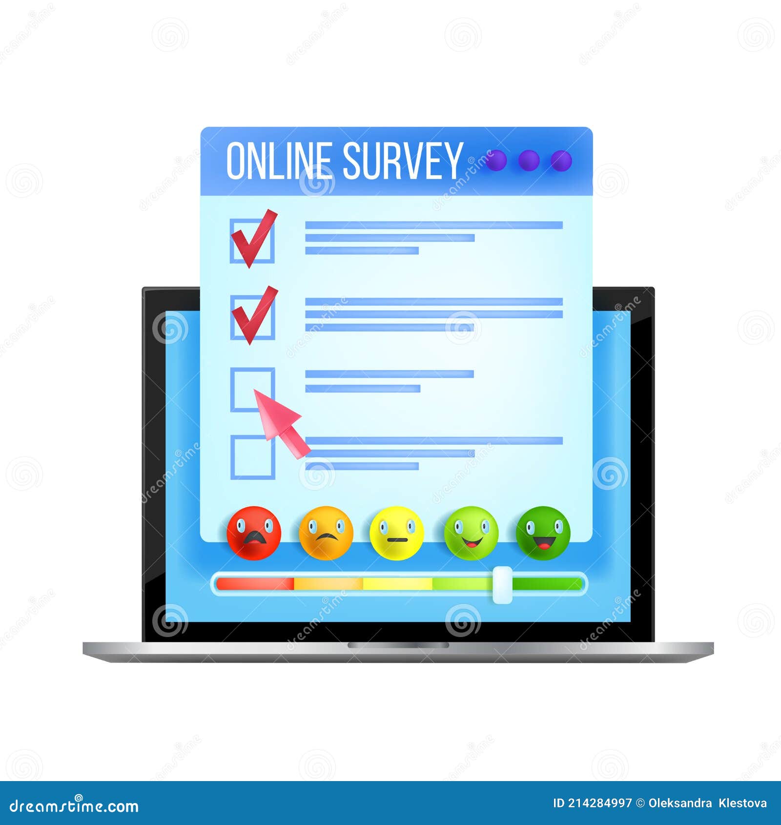 Online Survey, Internet Questionnaire Vector Web Form, Laptop Screen ...