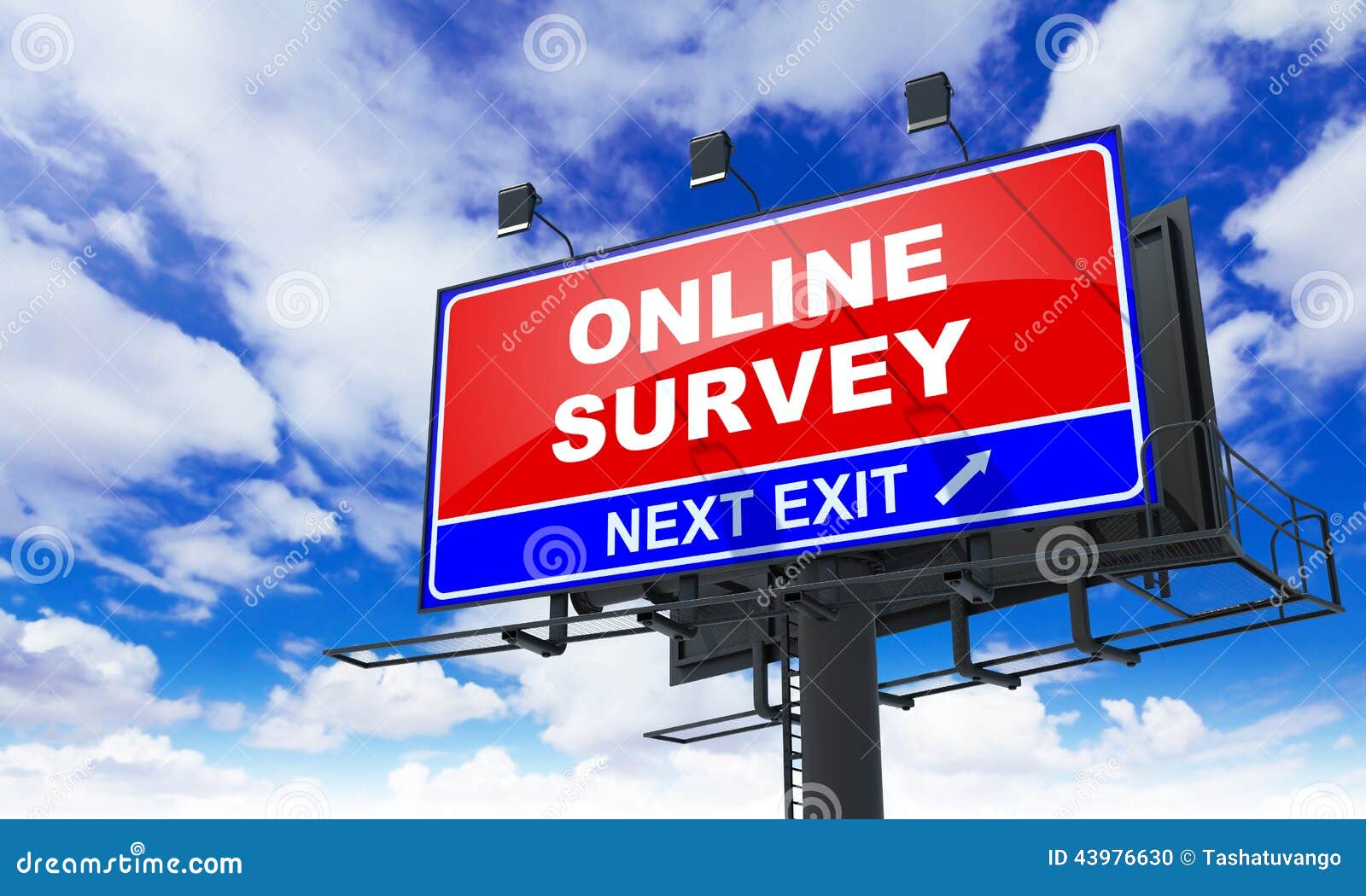 Online Survey on Red Billboard. Stock Photo - Image of roadsign, poll ...