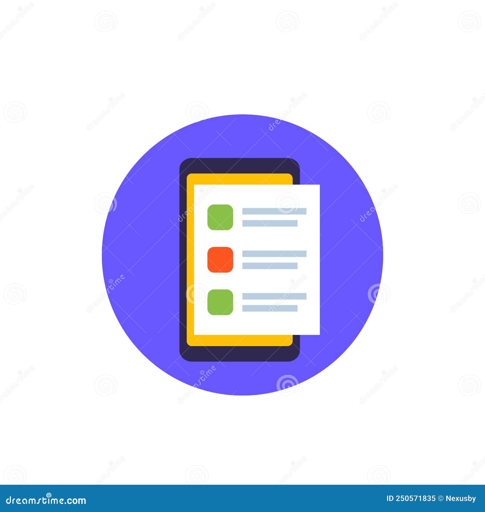 Online Survey in a Smart Phone Icon Stock Vector - Illustration of ...