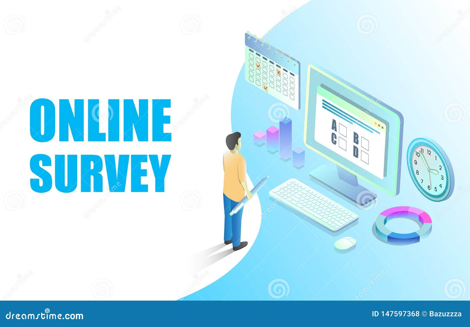Online Survey Vector Web Banner Design Template Stock Vector ...