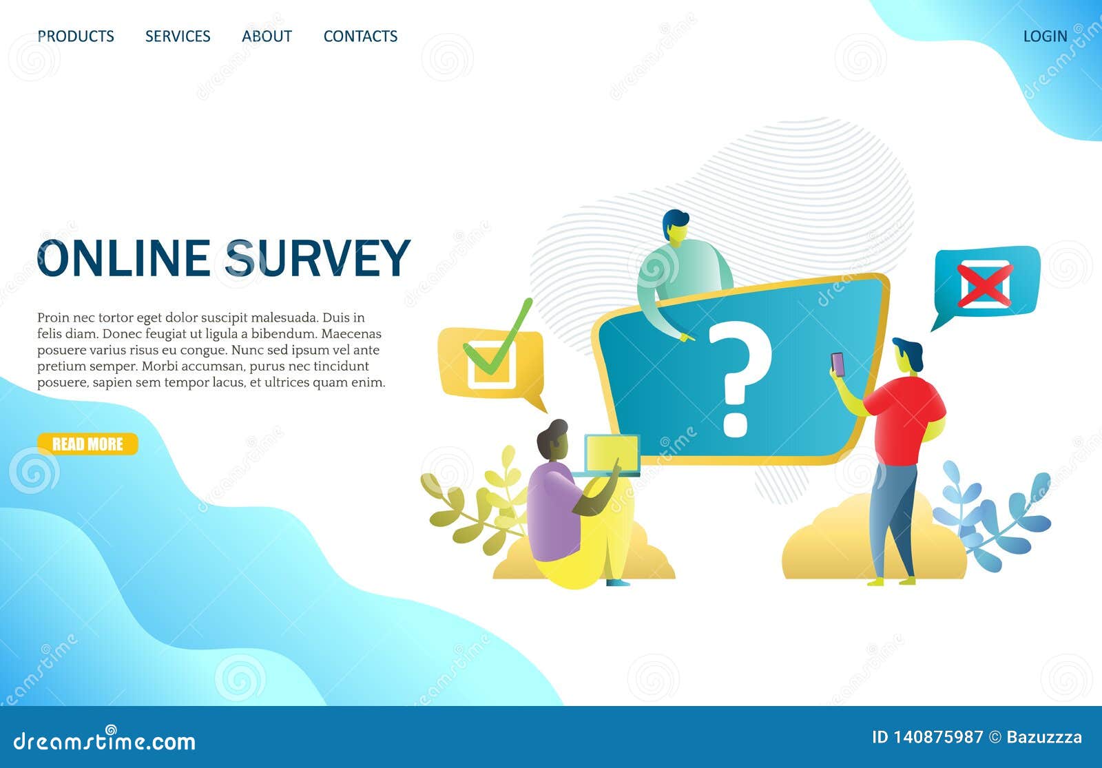 Online Survey Vector Website Landing Page Design Template Stock Vector ...