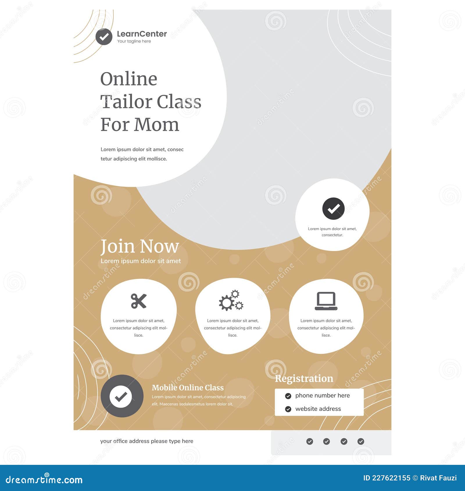 Online Tailor Class Flyer stock illustration. Illustration of template ...