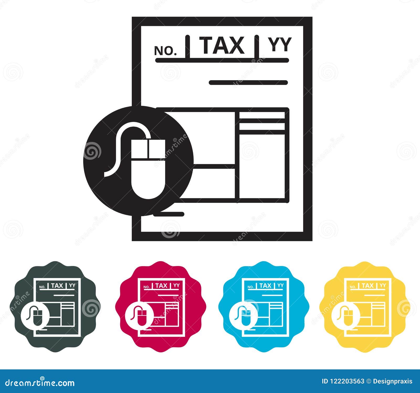Online Tax Filing Return Form - Icon Stock Illustration - Illustration ...