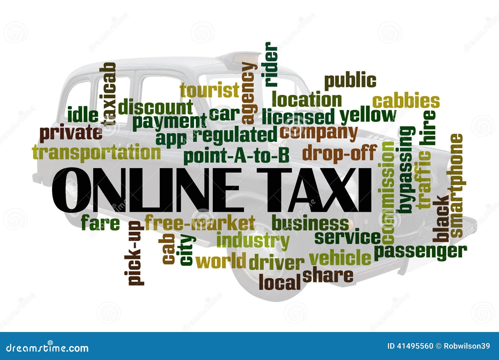 Online Taxi stock illustration. Illustration of point - 41495560
