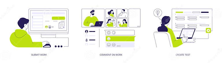 Online Teaching Software Features Abstract Concept Vector Illustrations ...