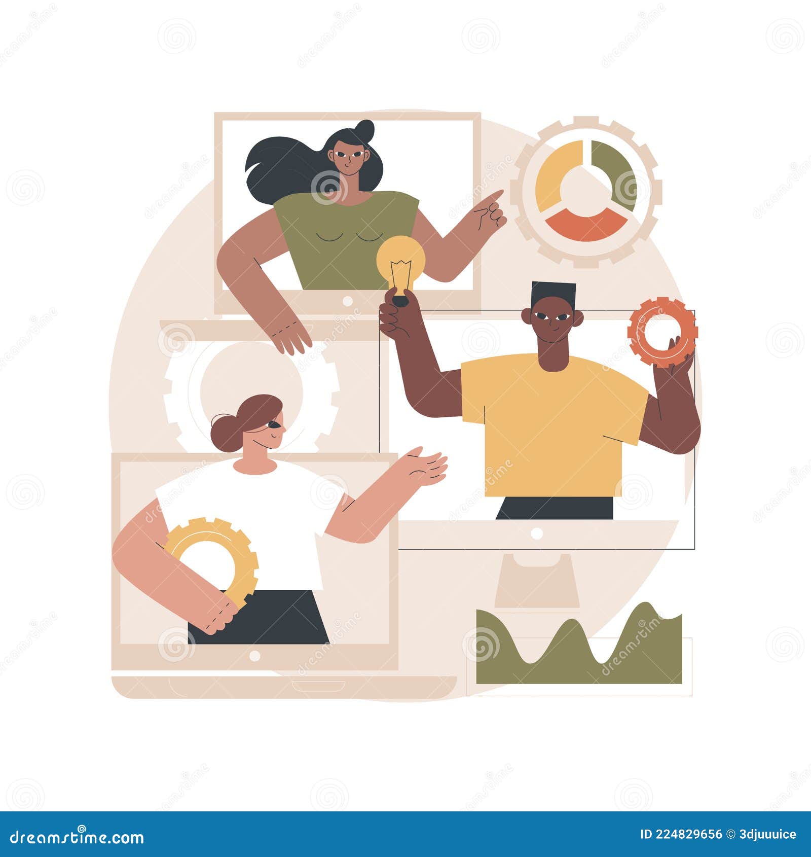 Online Tech Talks Abstract Concept Vector Illustration. Stock Vector - Illustration of ...