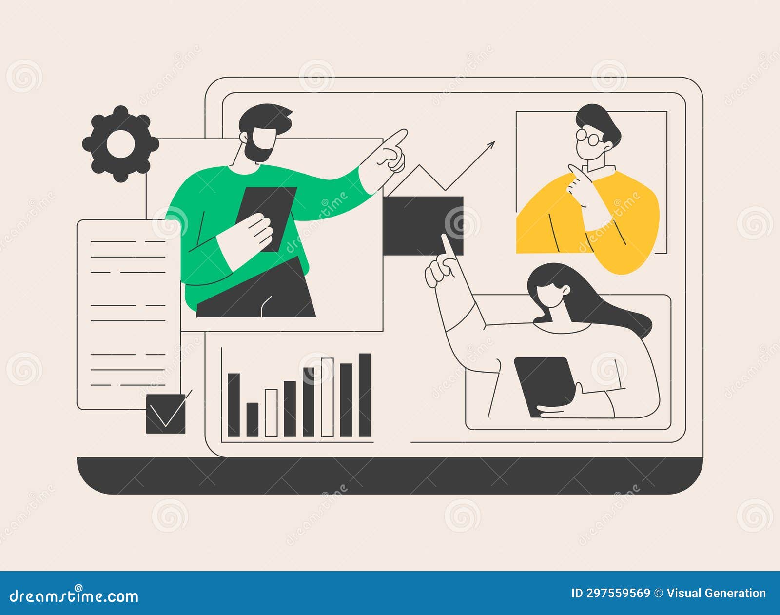 Online Tech Talks Abstract Concept Vector Illustration. Stock Vector ...