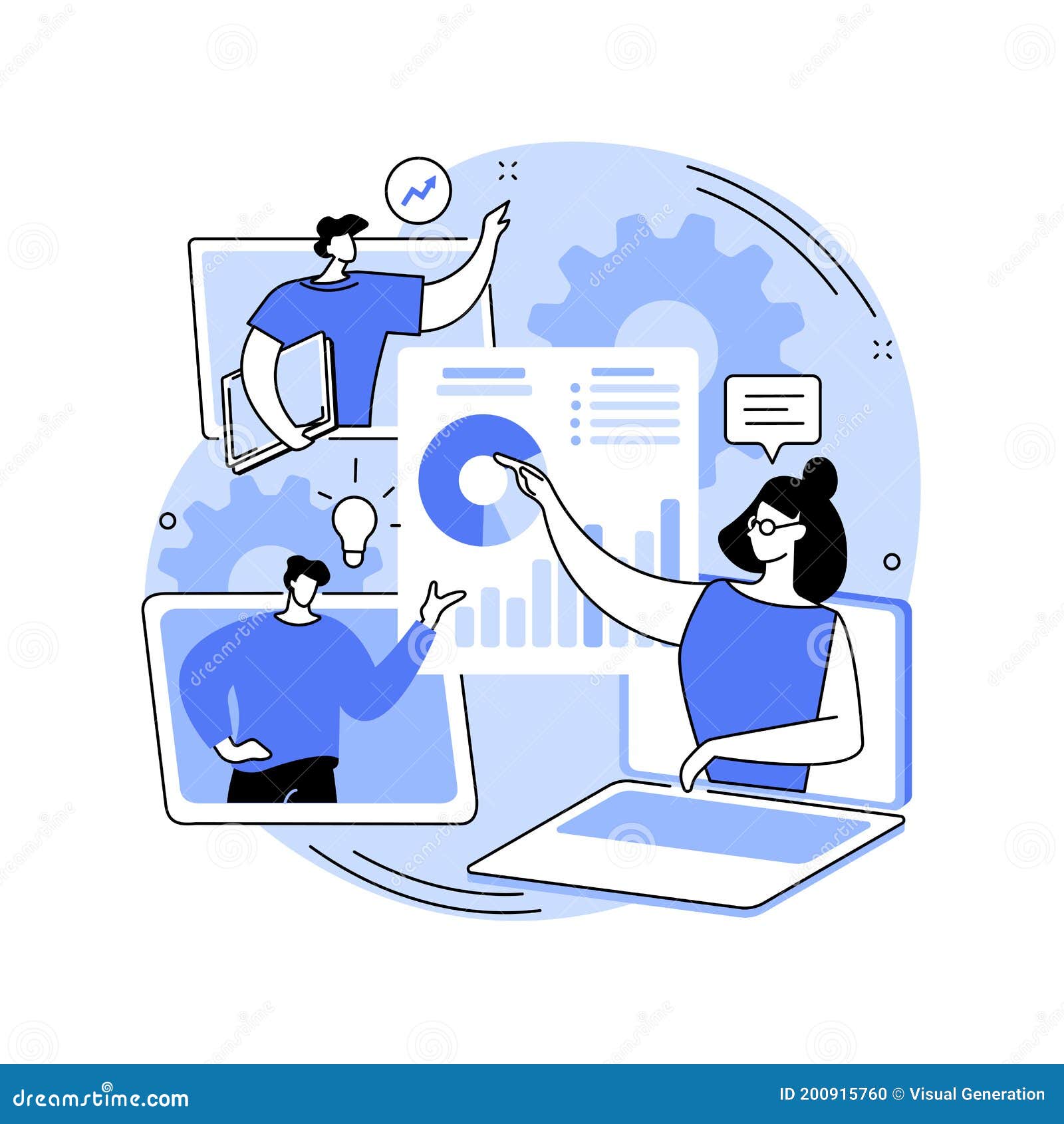Online Tech Talks Abstract Concept Vector Illustration. Stock Vector ...