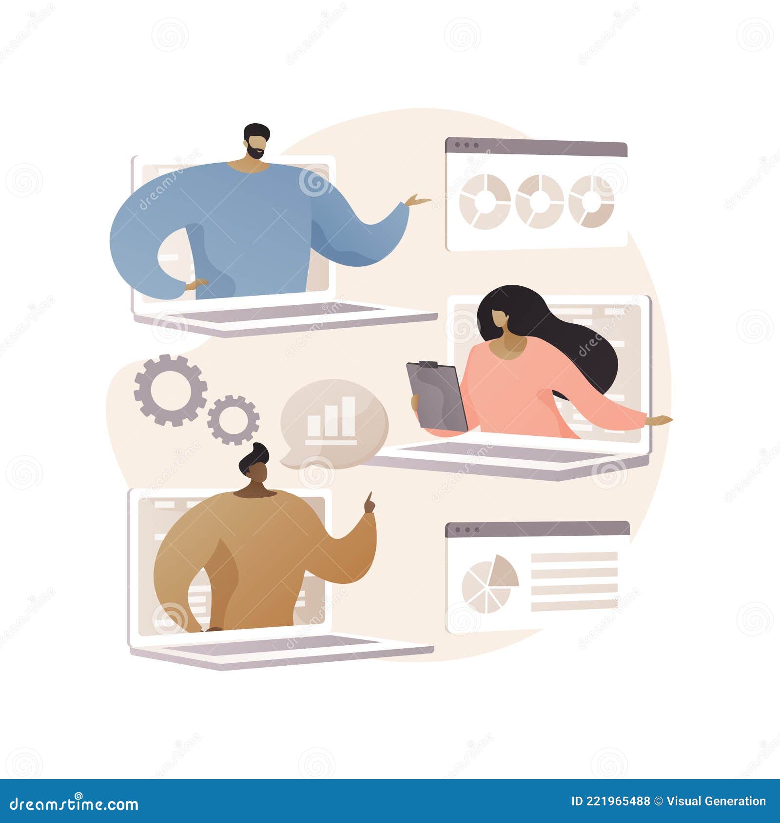 Online Tech Talks Abstract Concept Vector Illustration. Stock Vector - Illustration of metaphor ...