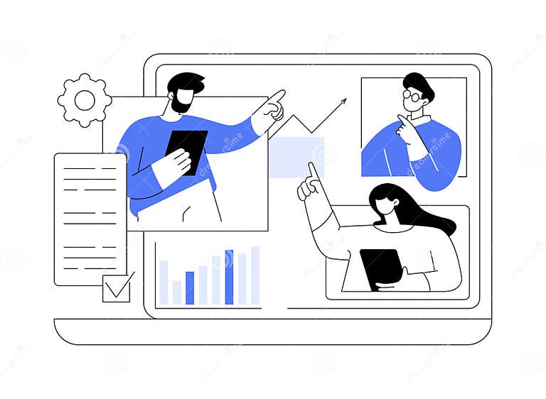 Online Tech Talks Abstract Concept Vector Illustration. Stock Vector - Illustration of flat ...