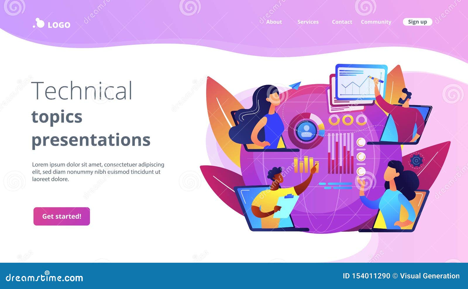 Online Tech Talks Concept Landing Page Stock Vector - Illustration of ...