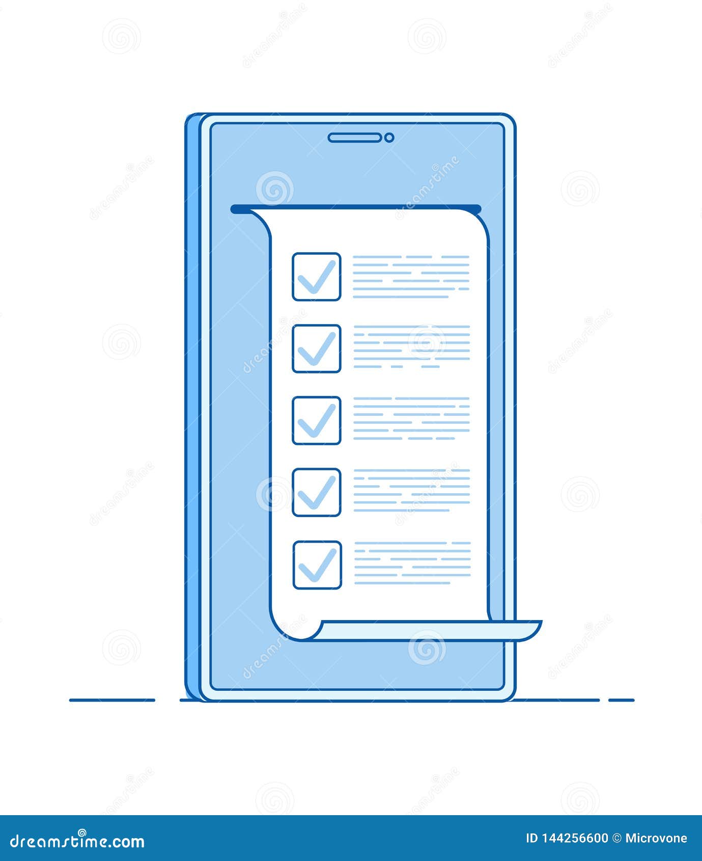 Online Test. Computer Quiz Form on Smartphone Stock Vector ...