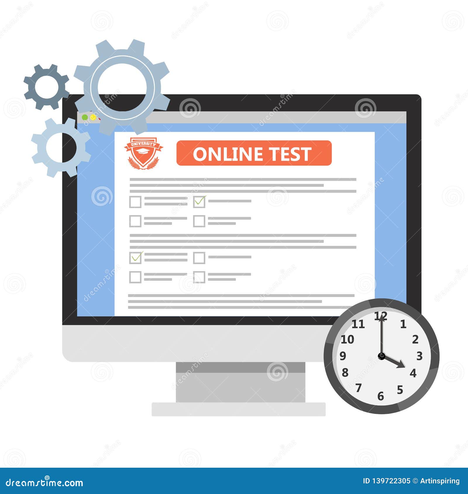 Online Test Concept. Quiz on the Computer Stock Vector - Illustration ...