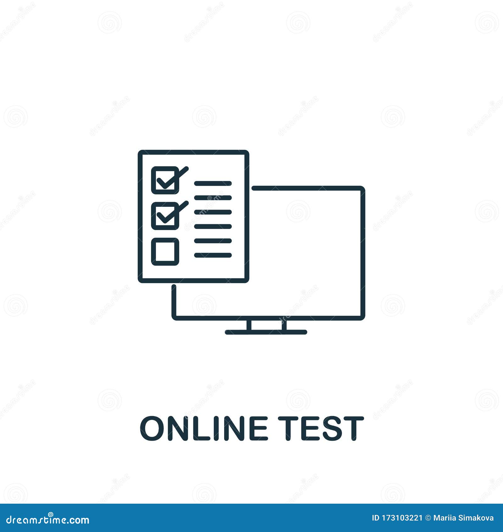 Online Test Icon from E-learning Collection. Simple Line Element Online ...