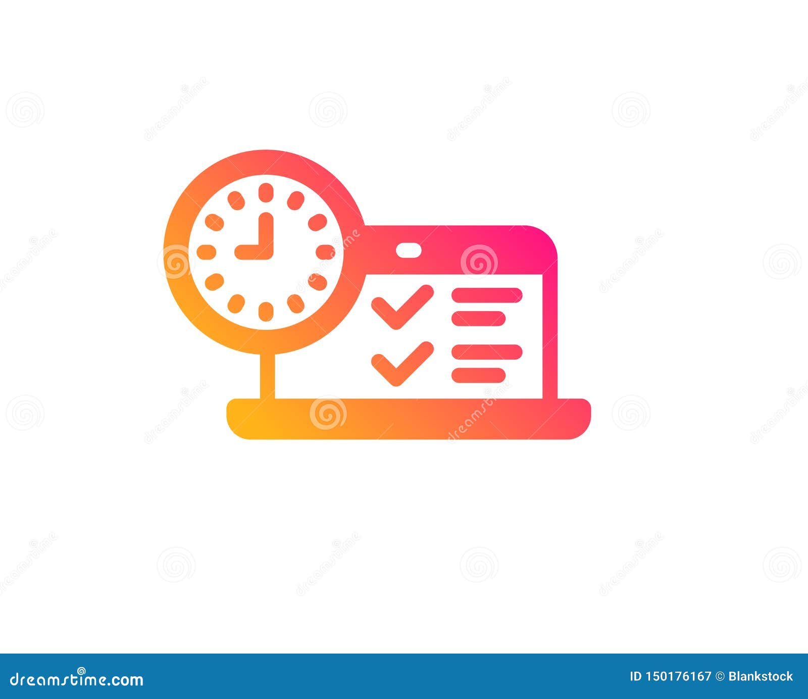 Online Test Icon. Time Sign. Vector Stock Vector - Illustration of sign ...