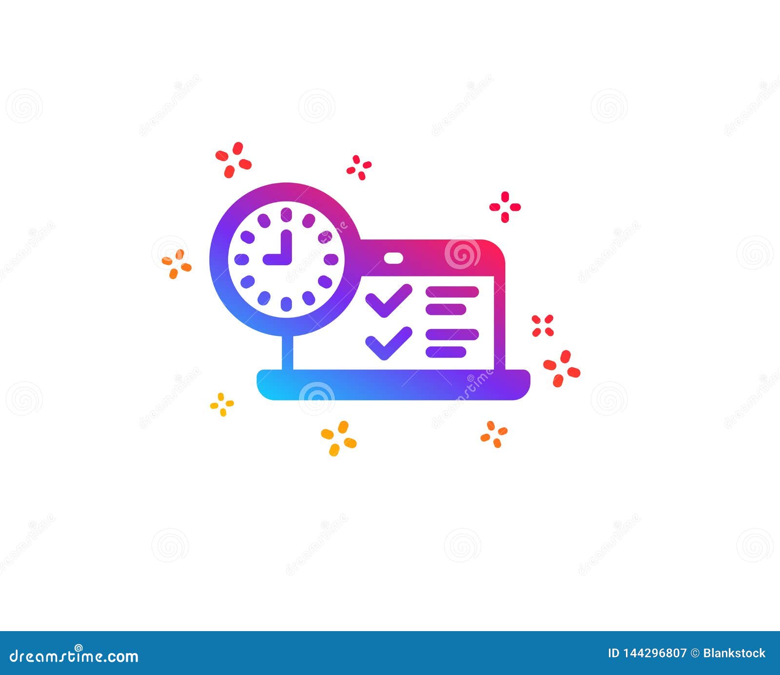 Online Test Icon. Time Sign. Vector Stock Vector - Illustration of ...