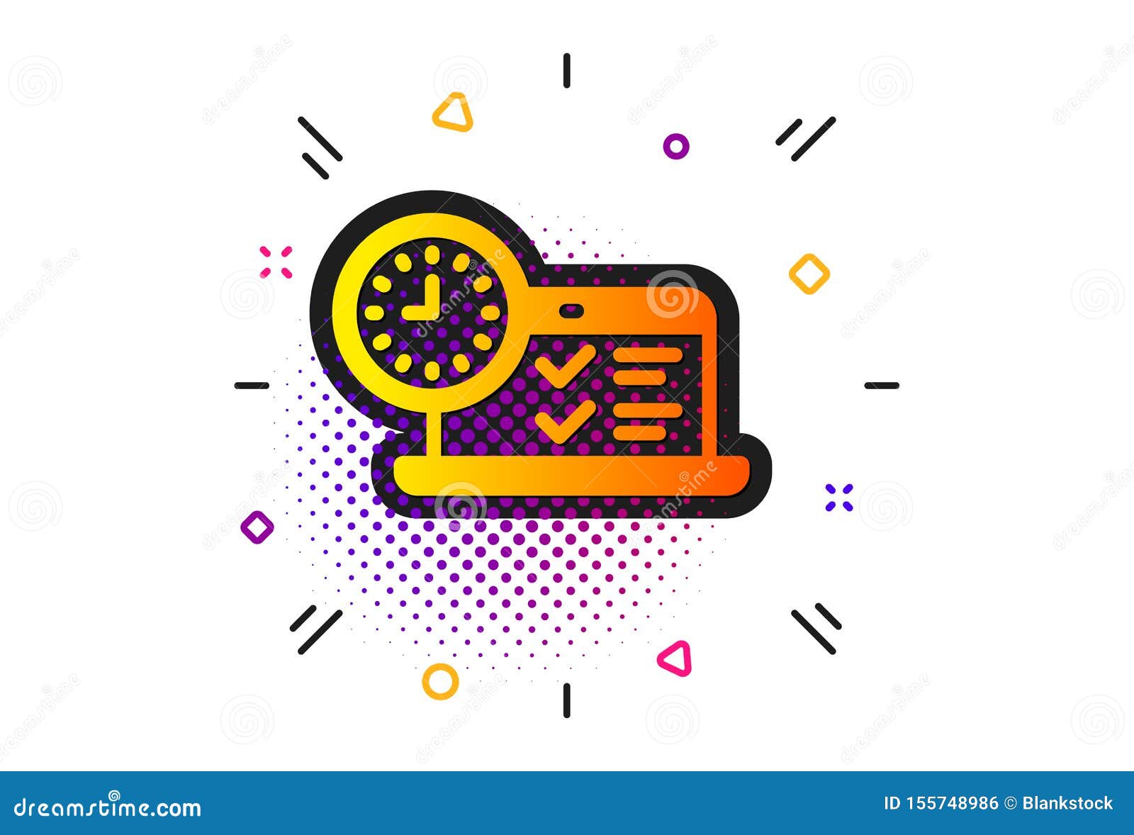 Online Test Icon. Time Sign. Vector Stock Vector - Illustration of ...