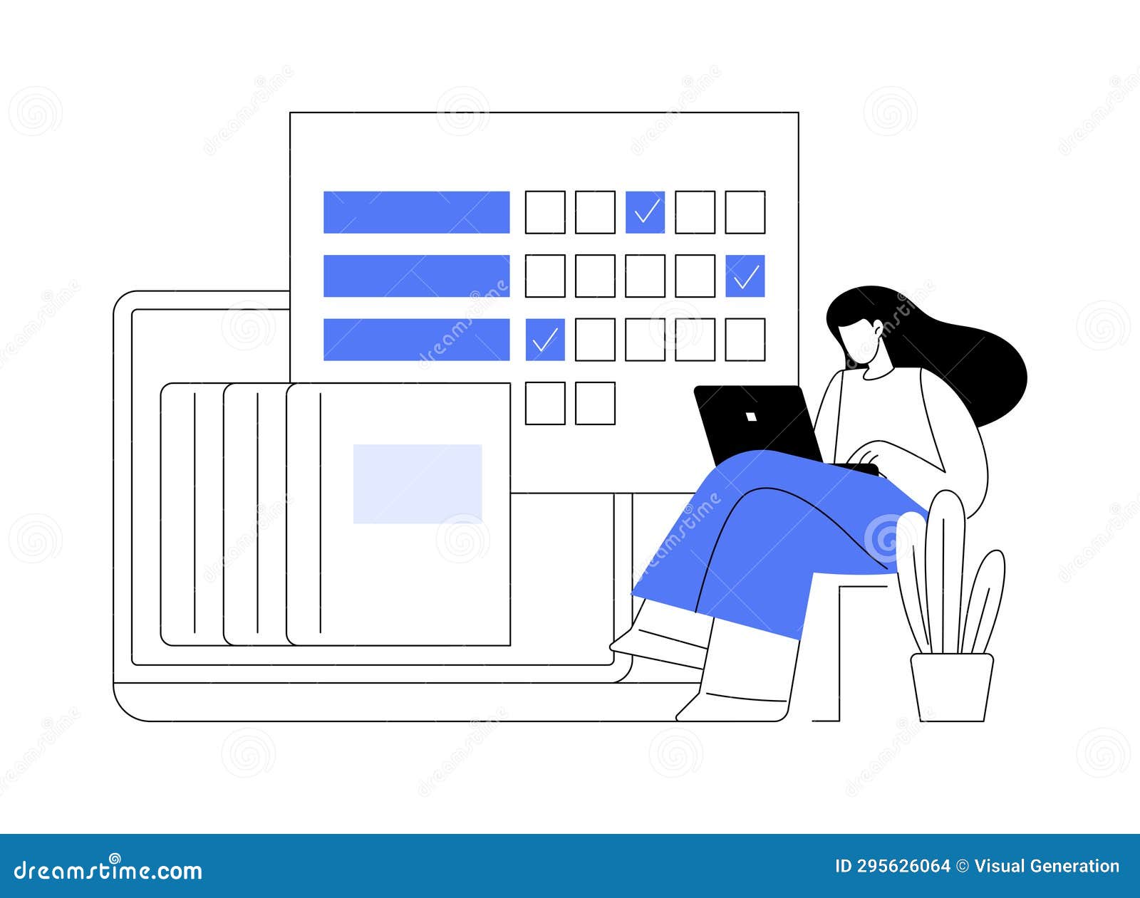 Online Test Isolated Cartoon Vector Illustrations. Stock Vector ...