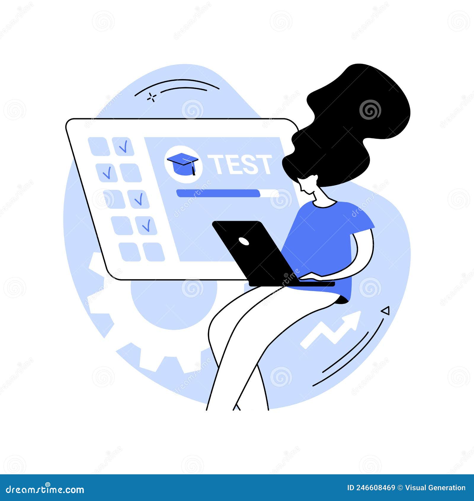 Online Test Isolated Cartoon Vector Illustrations. Stock Vector ...