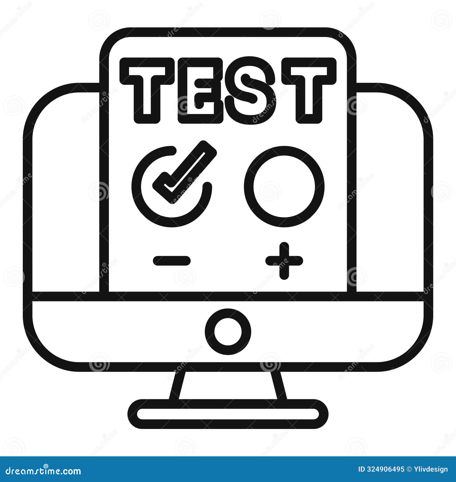 Online Test Showing Checkmark Representing Successful Exam on Computer ...