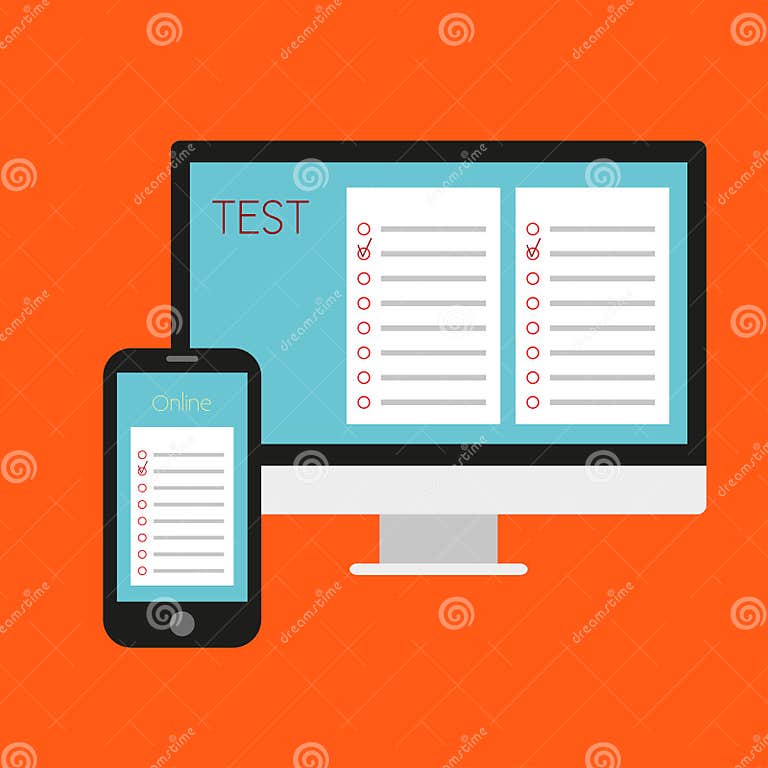 Online Test. Vector Illustration Stock Vector - Illustration of ...