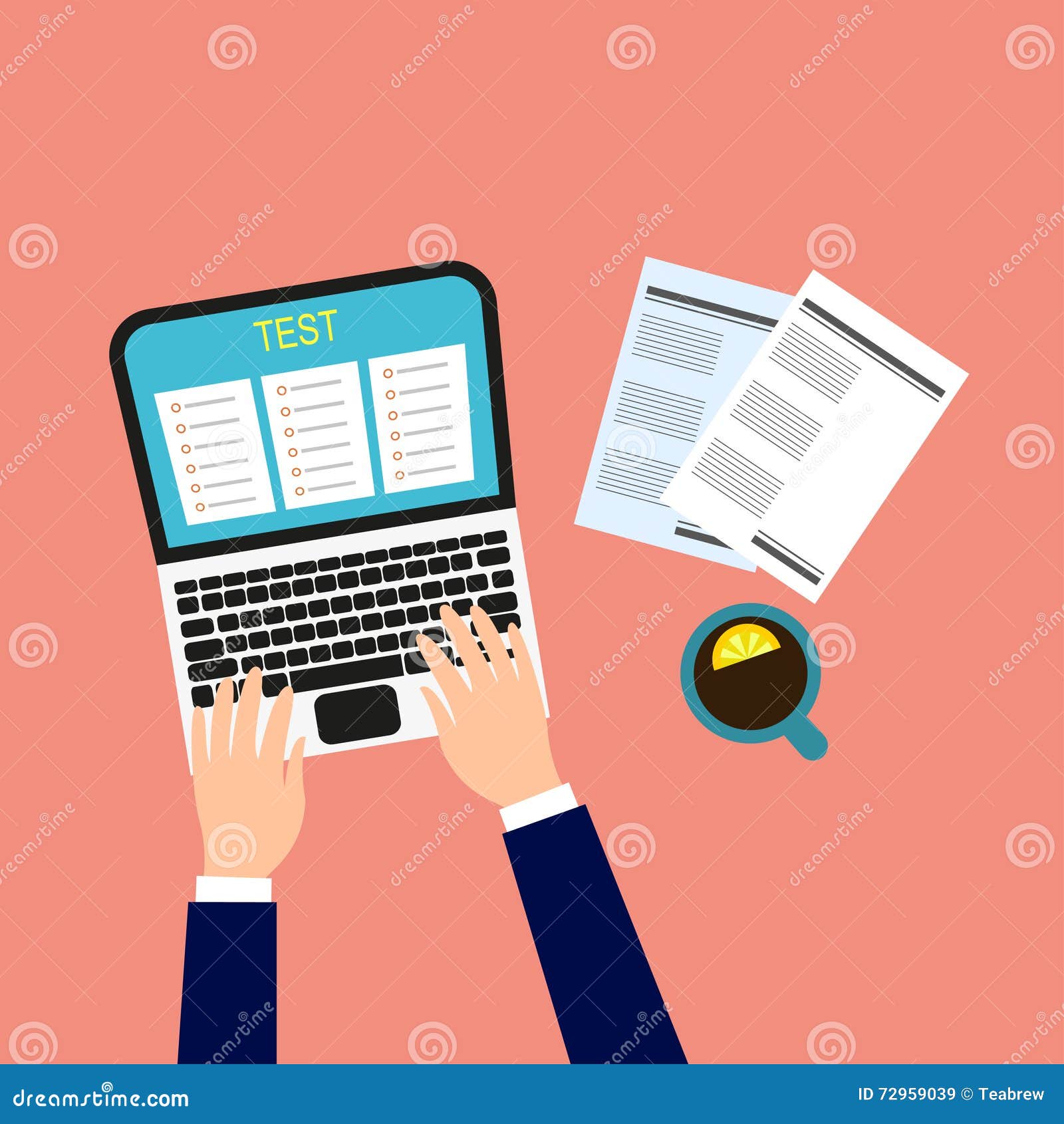 Online Test. Vector Illustration Stock Vector - Illustration of ...