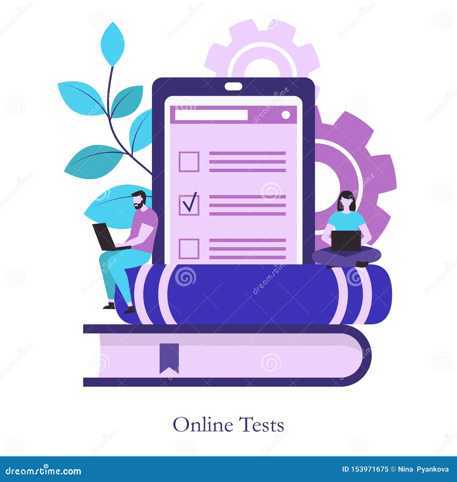 Online Testing or E-learning Concept Stock Vector - Illustration of ...