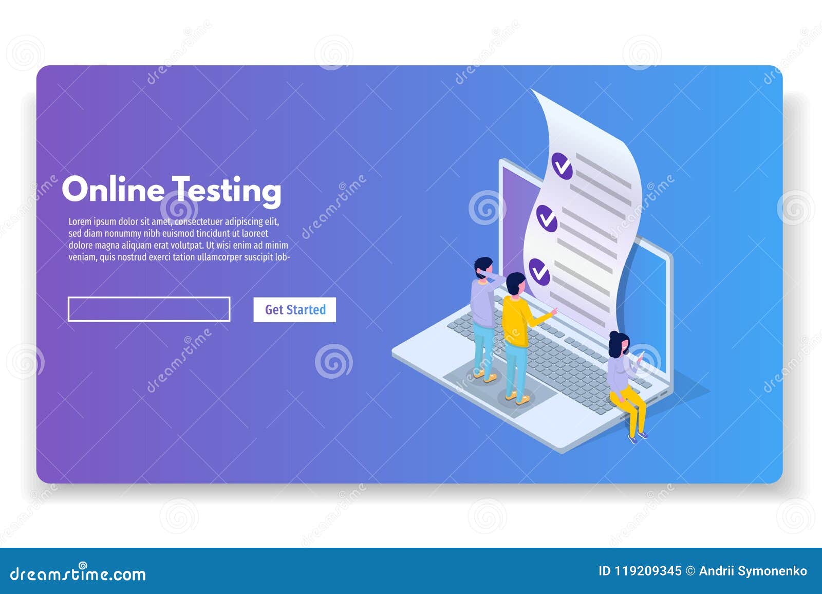Online Testing,E-learning, Education Isometric Concept. Stock Vector ...