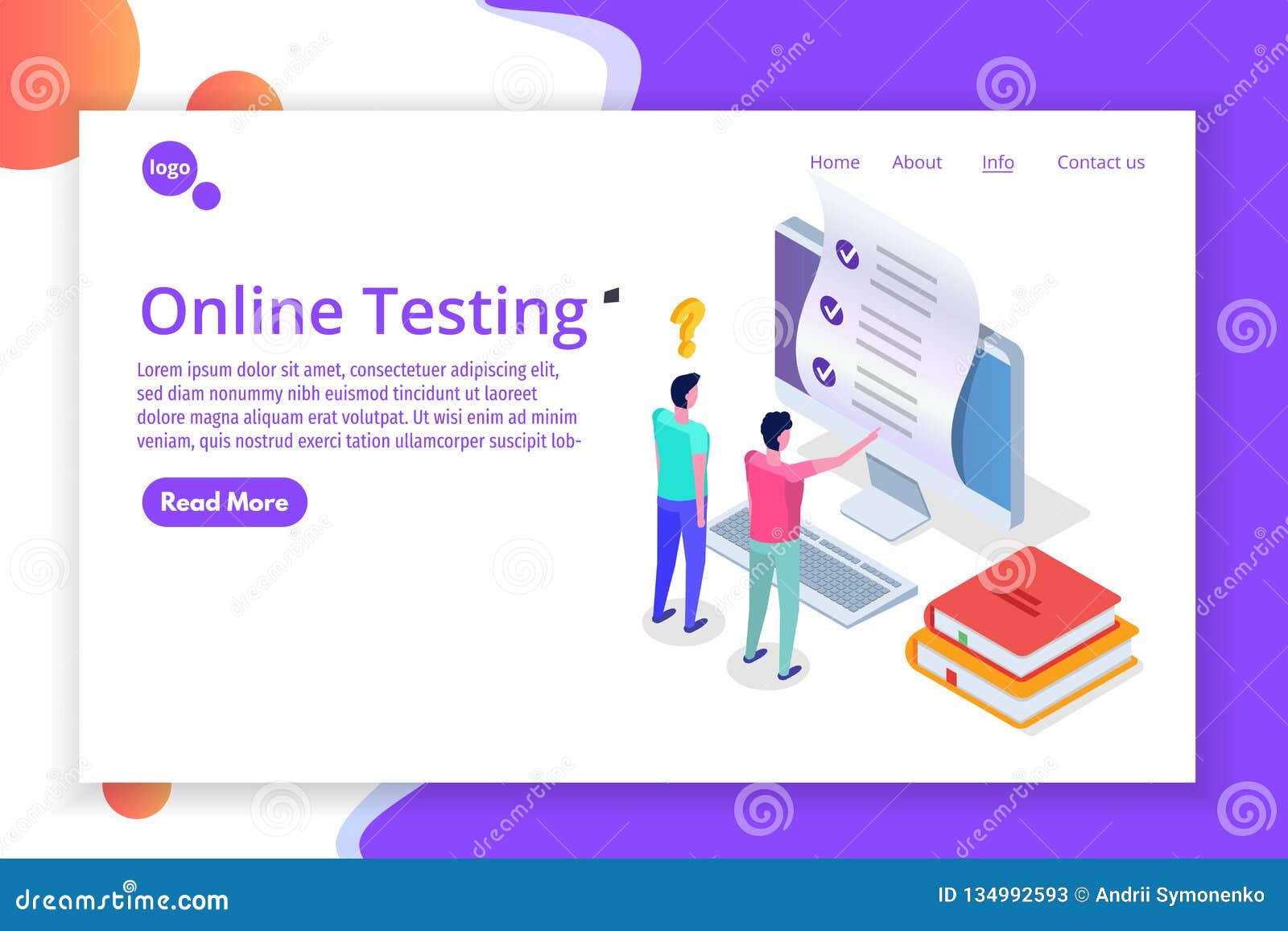 Online Testing,E-learning, Education Isometric Concept. Stock Vector ...
